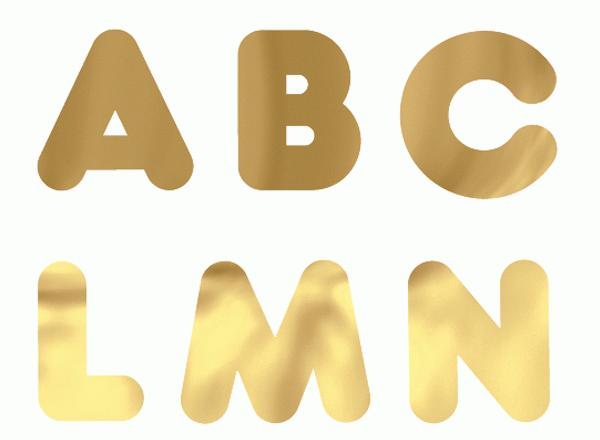 Metallic Gold Uppercase Letters