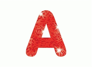 Red Sparkle Letter Stickers